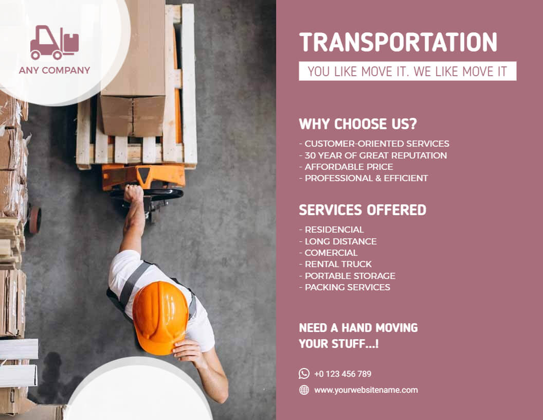 Transportation Brochure Templates