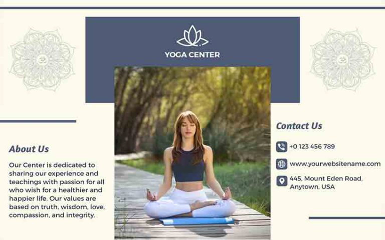 Yoga Brochure Templates - Free | Customizable | Downloadable