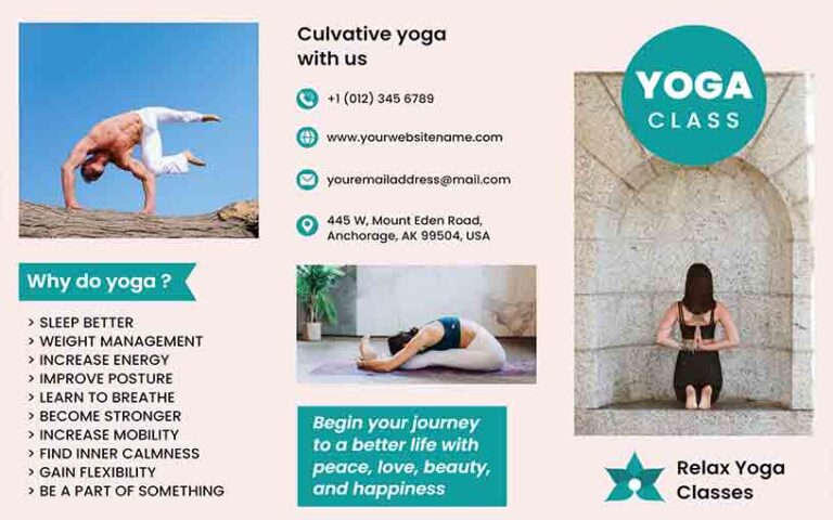 Yoga Brochure Templates - Free | Customizable | Downloadable