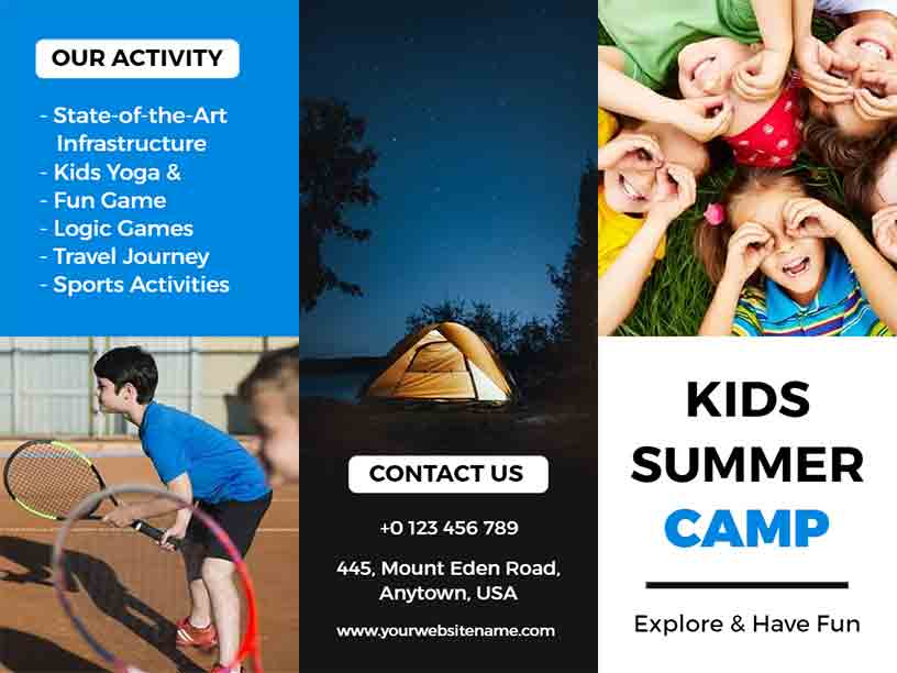 Summer Camp Brochure Templates - Free | Edit | Download