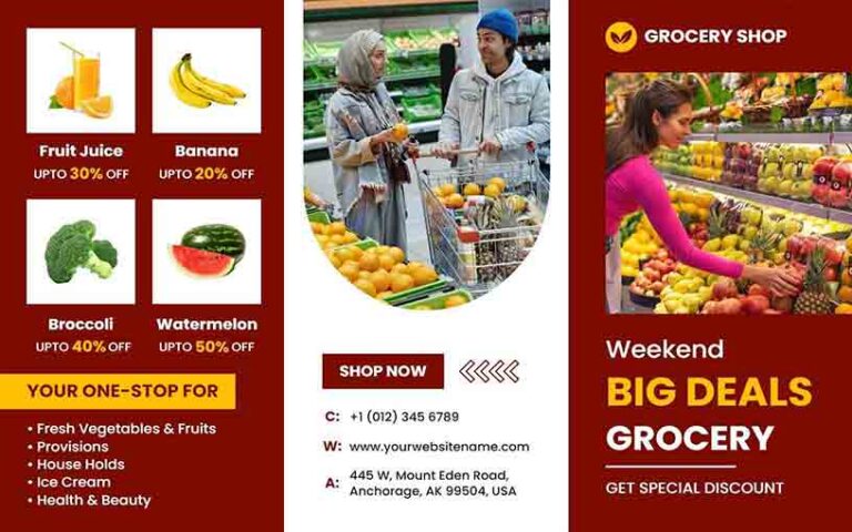Grocery Brochure Templates - Free | Customize | Download