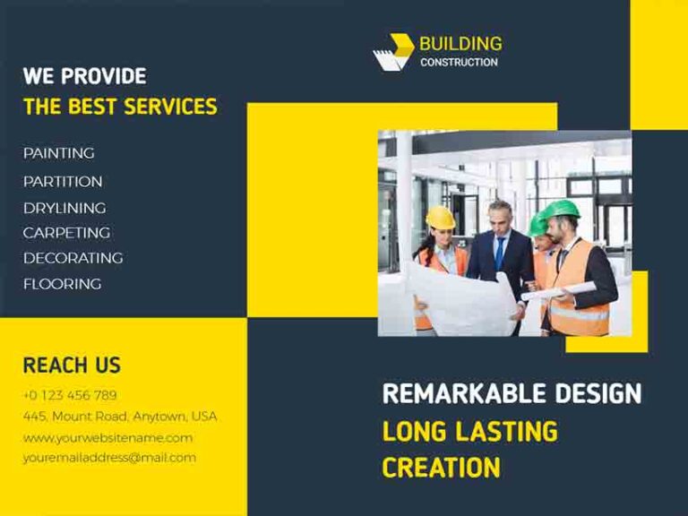 Construction Brochure Templates - Free | Edit | Download