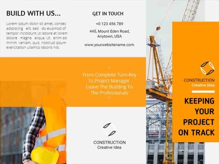 Construction Brochure Templates - Free | Edit | Download