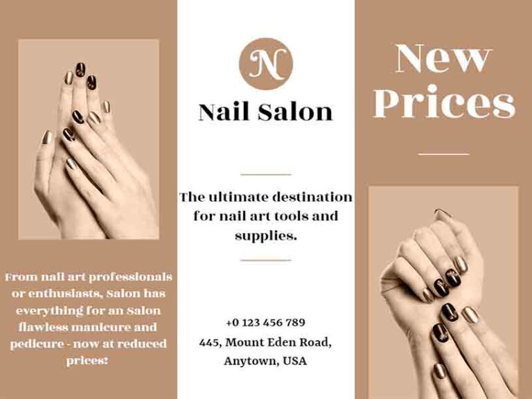Nail Salon Brochure Templates - Free | Customize | Download