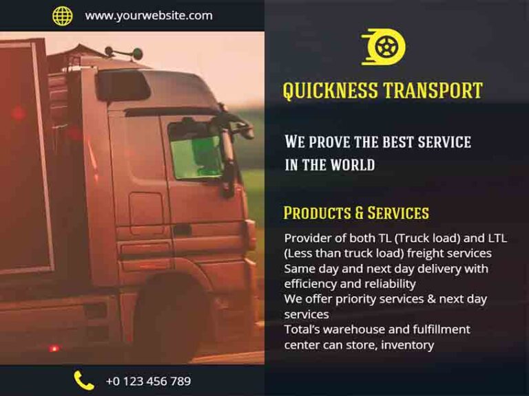 Transportation Brochure Templates - Free | Edit | Download