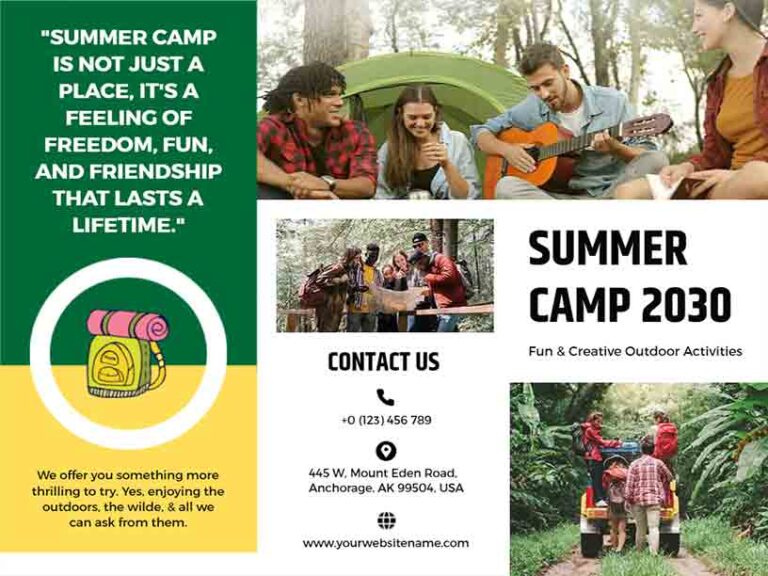 Summer Camp Brochure Templates - Free | Edit | Download